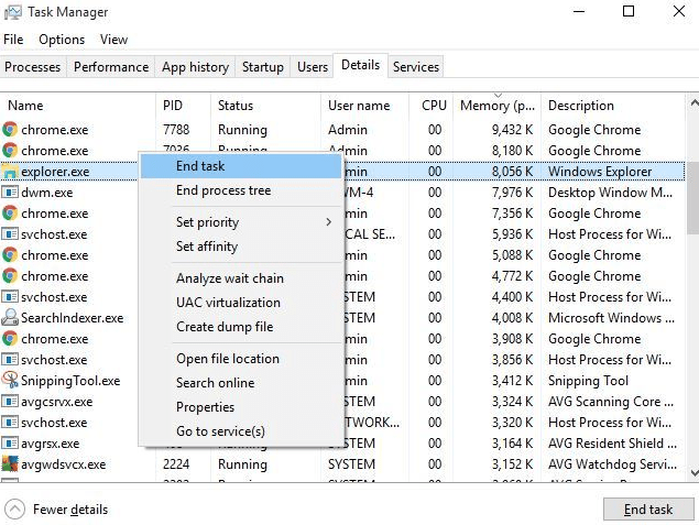 Explorer exe class not registered windows 10