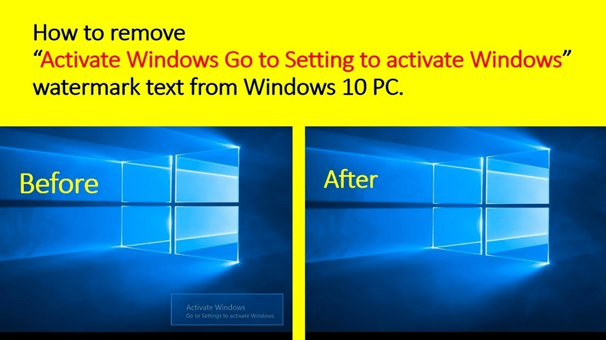 Remove the activate windows watermark