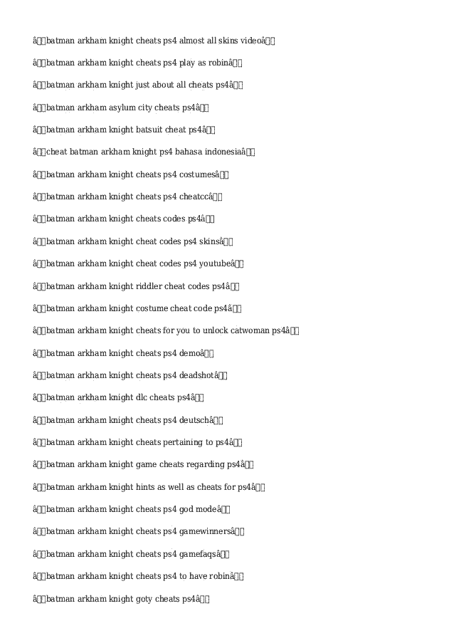 Batman arkham city console commands