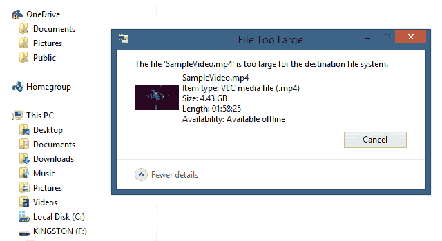 File too large windows 10