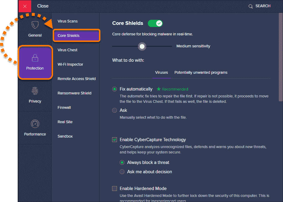 How to disable avast sandbox