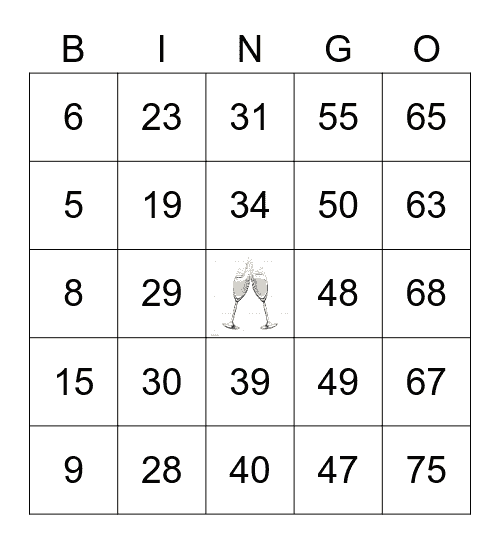 Bingo card numbers 1 75