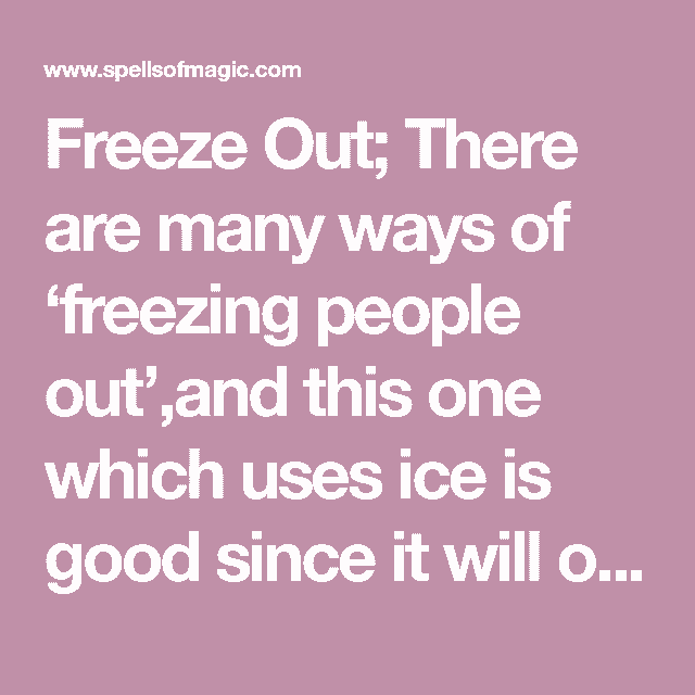 Freezer spells with vinegar