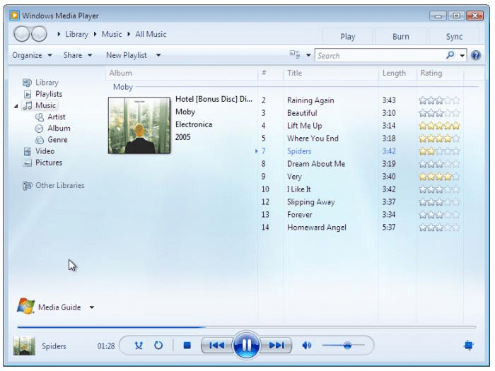 Microsoft windows media player