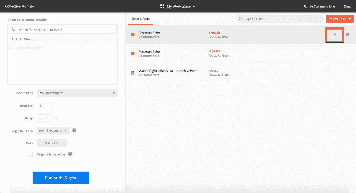 Exporting postman collection