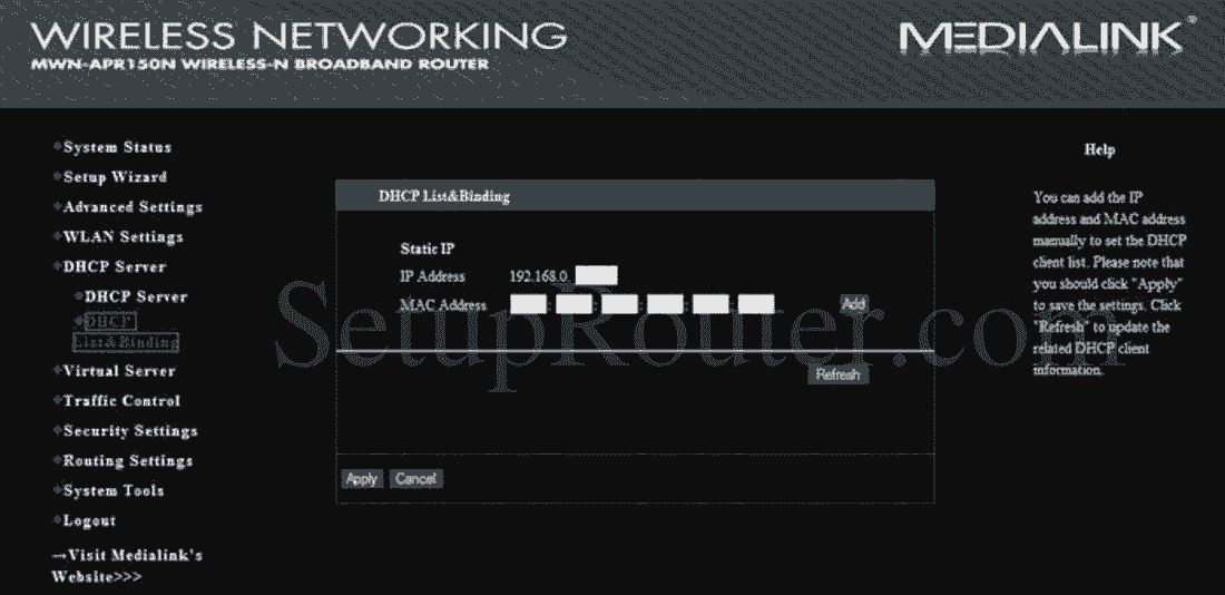 Medialink ip address router