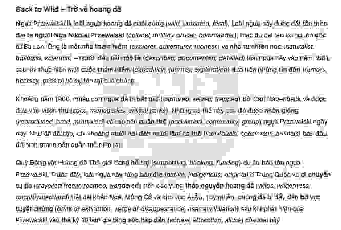 🔥Back to Wild Answers with location - Đề thi thật IELTS...