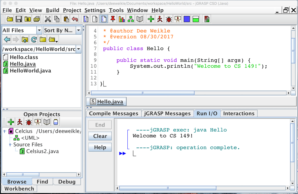 Jar file using jgrasp