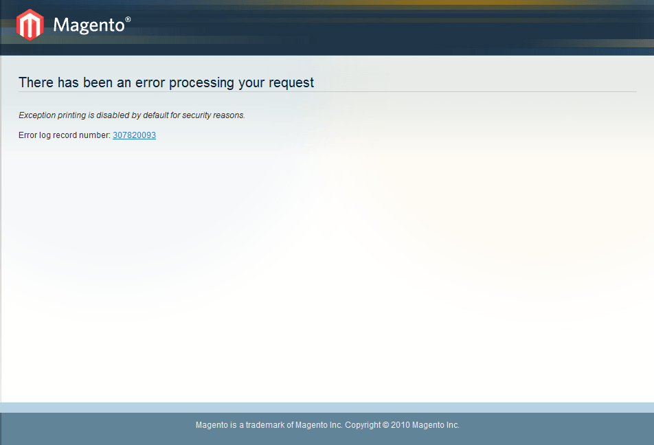 Exception Printing Is Disabled By Default For Security