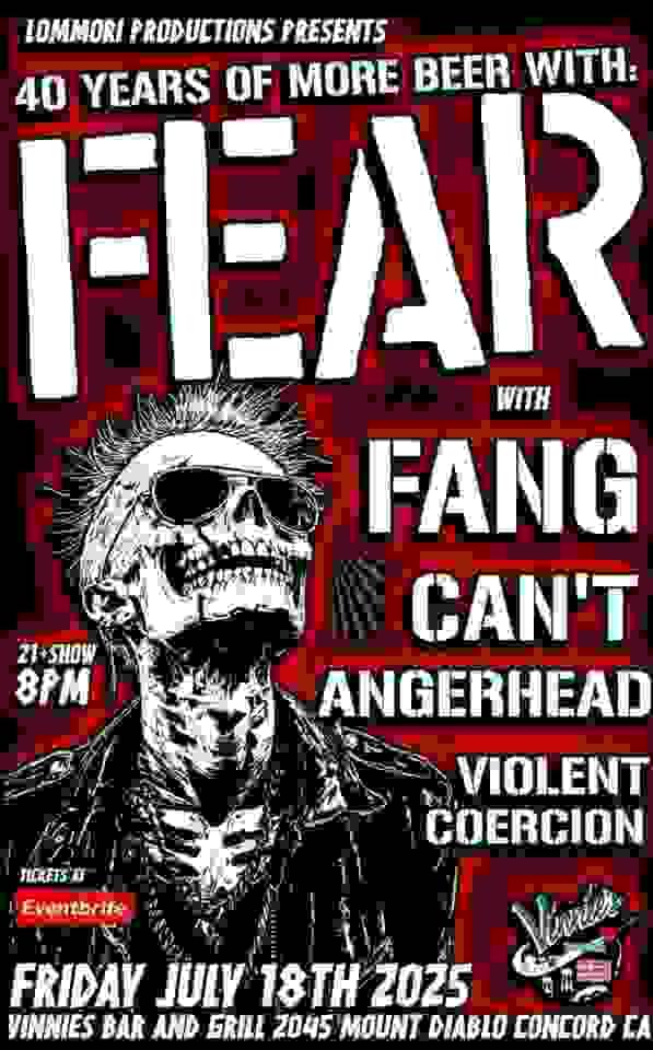LA hardcore punk pioneers Fear headline Vinnie's in Con...