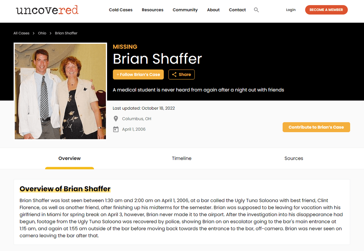 Missing: Brian Shaffer | Columbus, OH | Uncovered