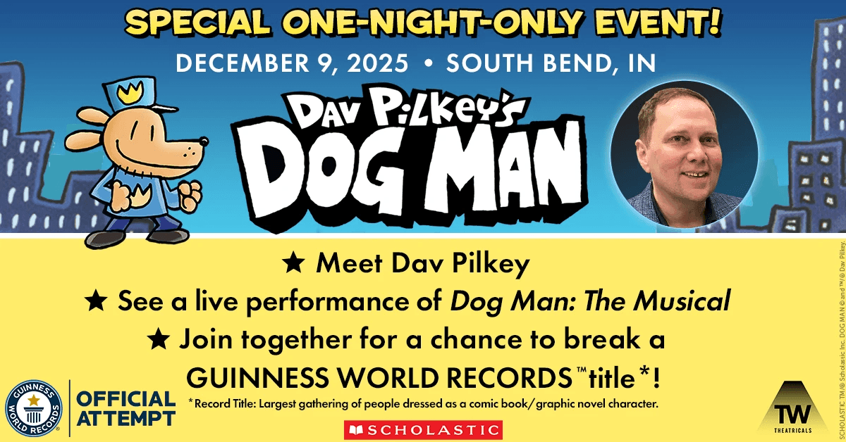 DAV PILKEY’S DOG MAN GOES FOR A GUINNESS WORLD RECORD
