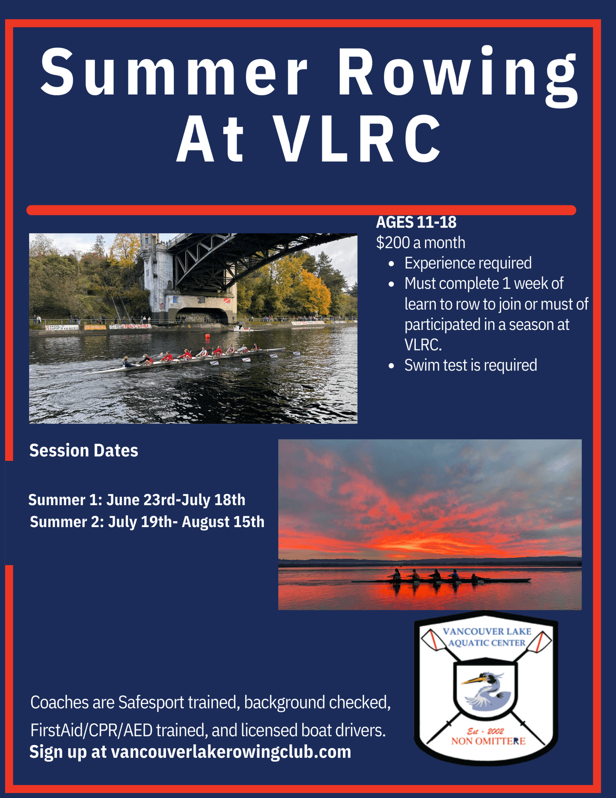 ROWING - Vancouver Lake Rowing