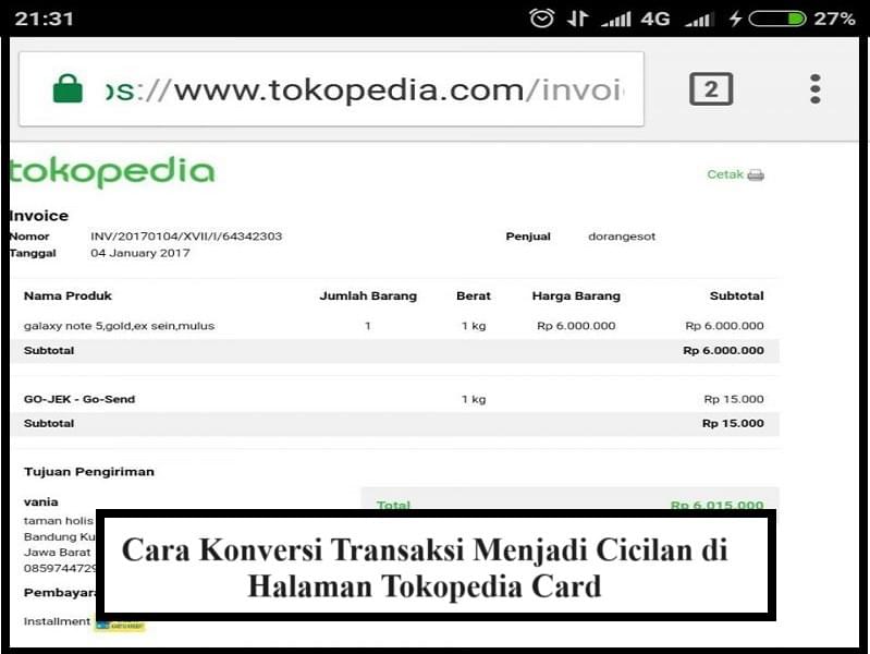 Cara Konversi Transaksi Menjadi Cicilan di Halaman Toko...