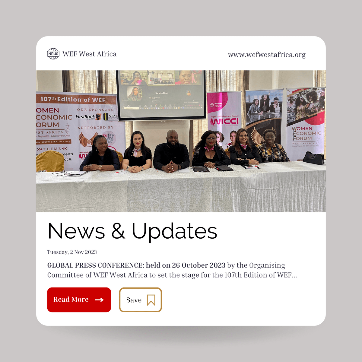 WEF West Africa Committee Organises Press Conference to...