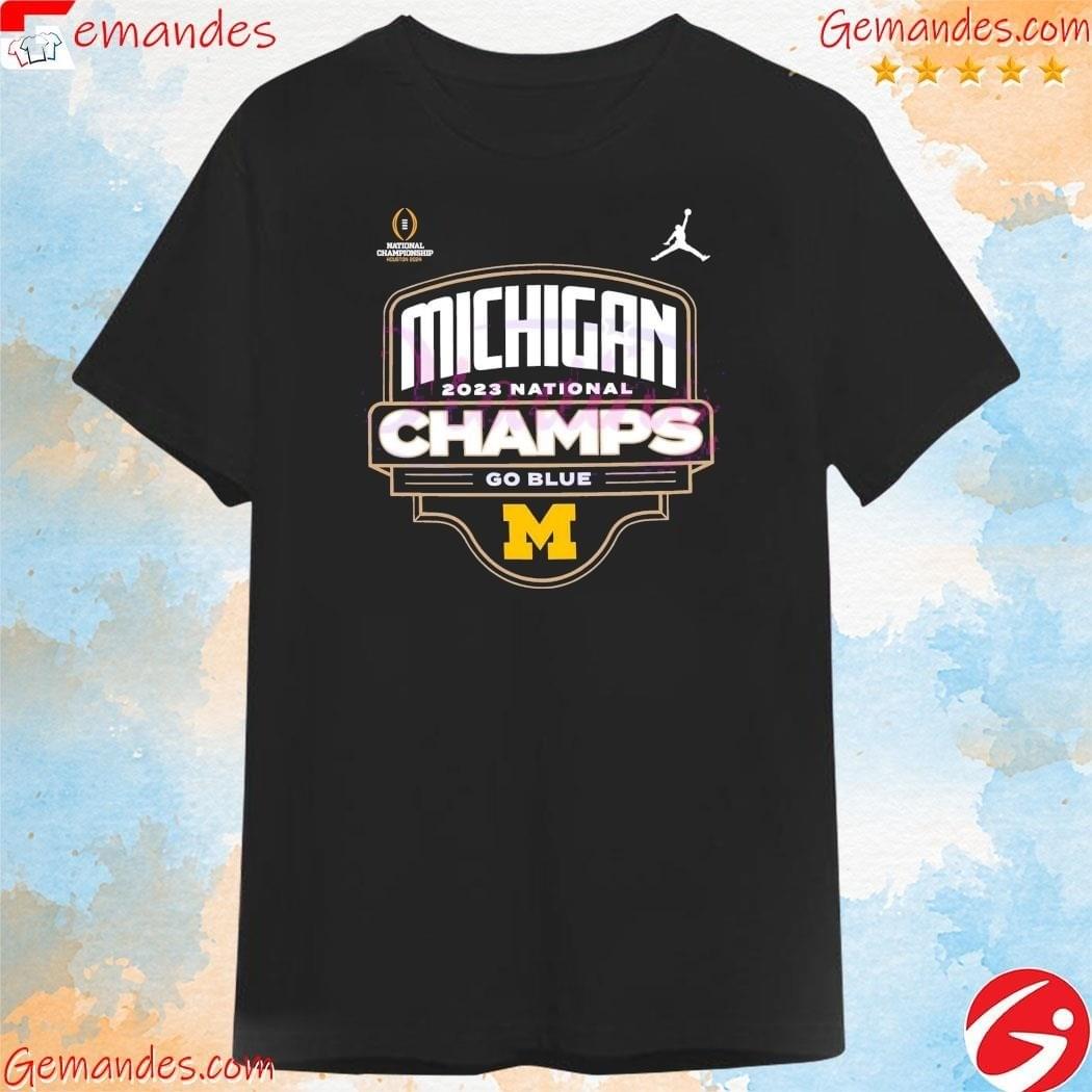 Official Michigan National Champs Go Blue Logo M shirt