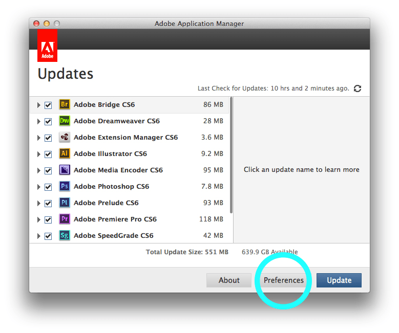 Adobe won't stop updating os x