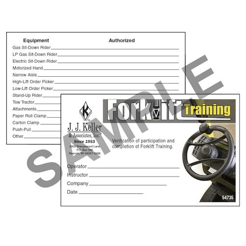 Free forklift certification card template word