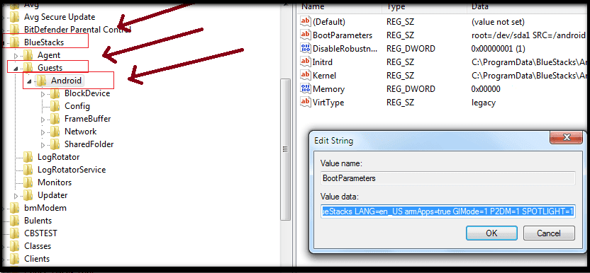 bluestacks back button