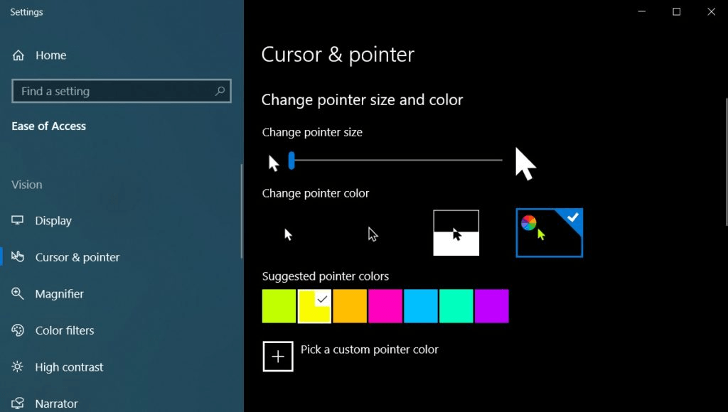 Change size and color cursor track on note 8