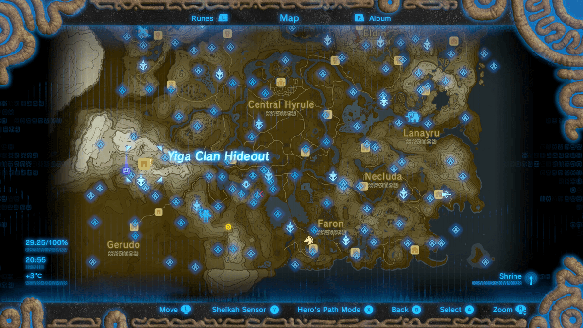 Zelda breath of the wild interactive shrine map