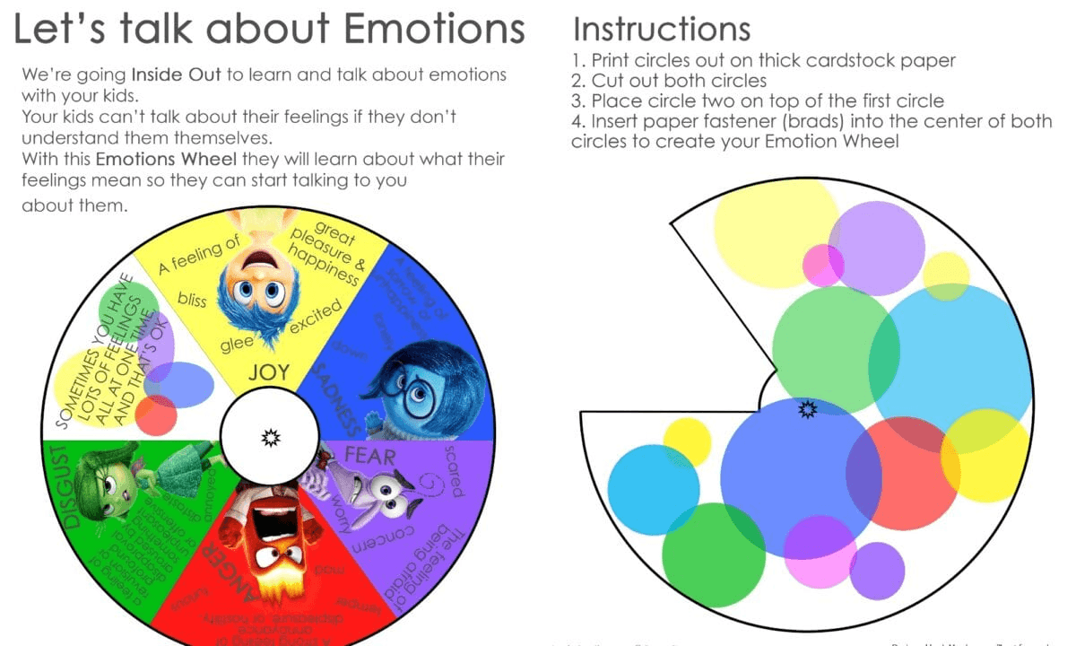 Emotions Color Wheel Printable