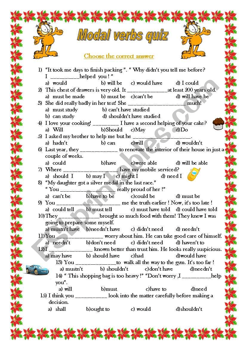 Autoenglish perfect modal verbs exercise
