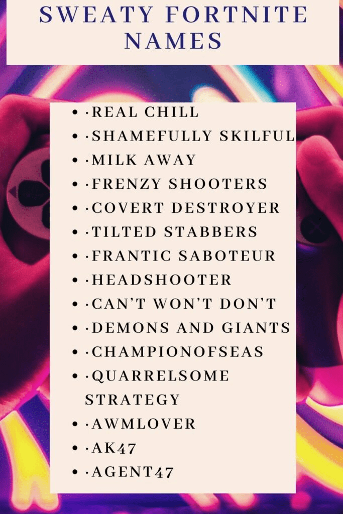 Short sweaty names for fortnite