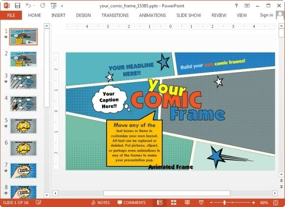 Comic book powerpoint template free download