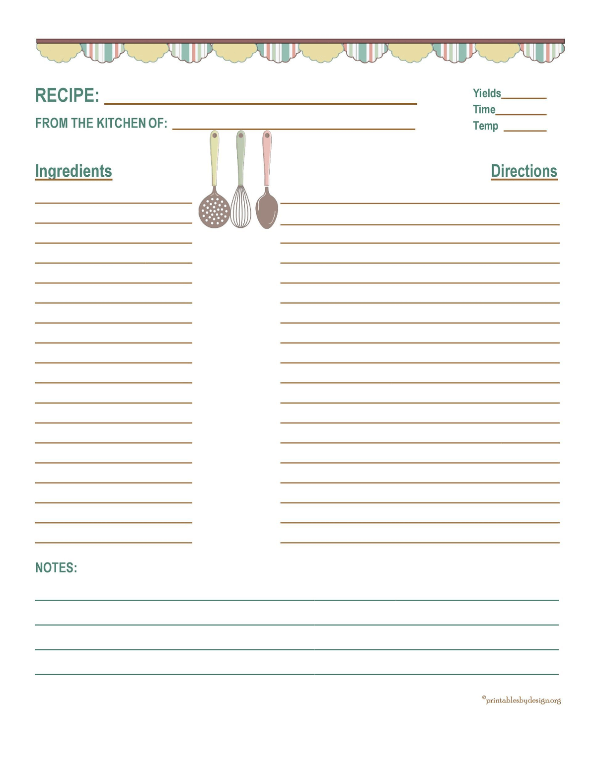 Microsoft word templates for recipe card