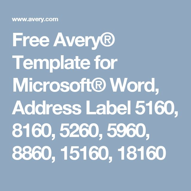 Word label template avery 8160