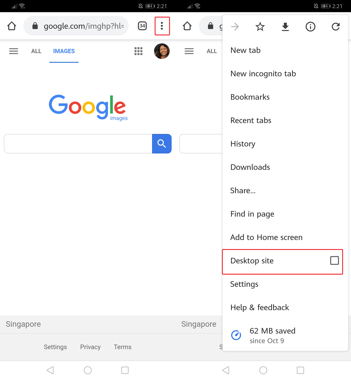 Reverse image search on computer