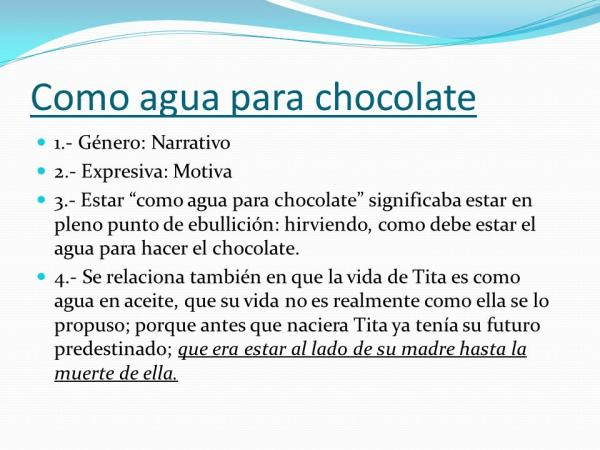 Para agua como chocolate pdf english
