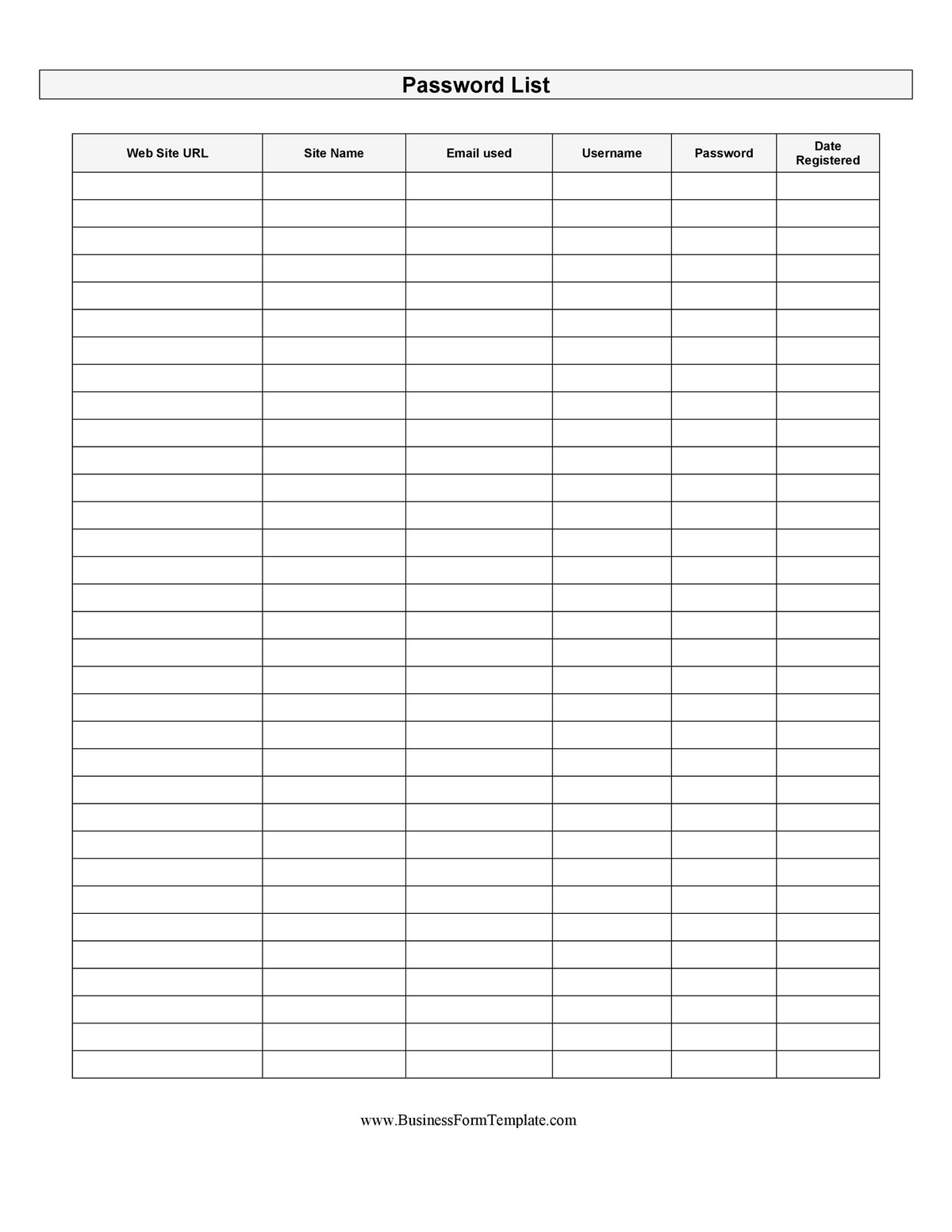 List of words for password game