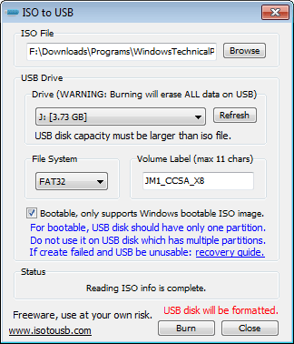 Microsoft usb iso tool