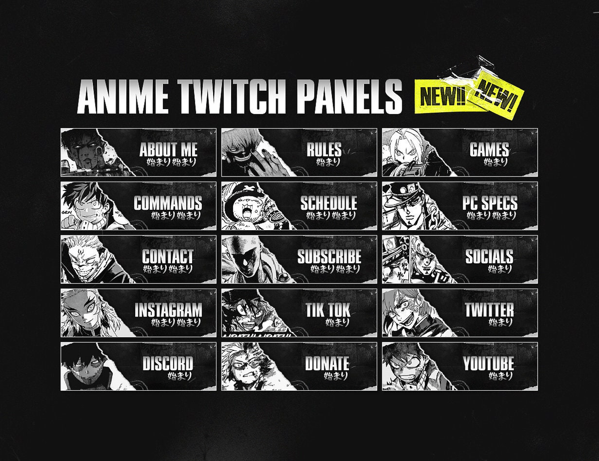 Anime twitch panels