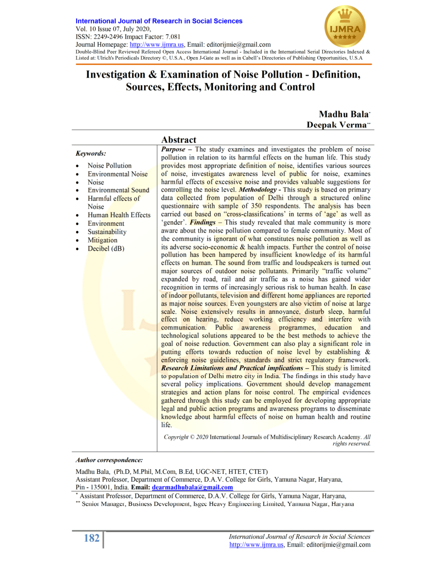 Steps to control noise pollution