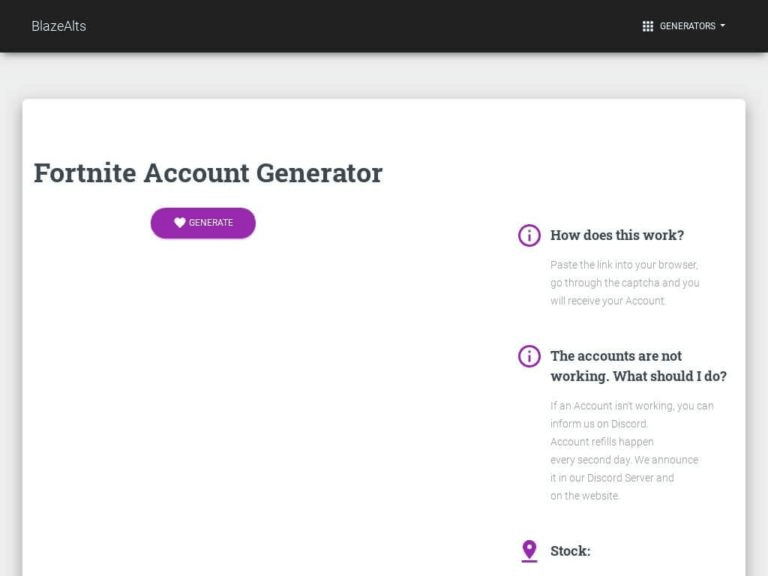 Fortnite account info generator