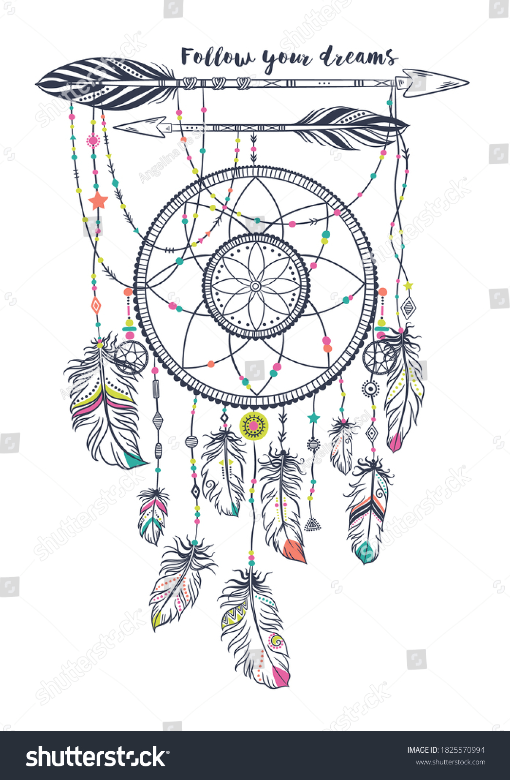 Sioux dream catcher drawing