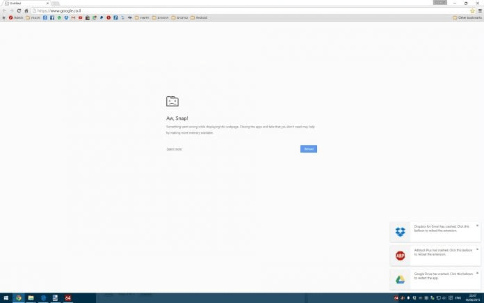 Google chrome not responding to touch screen windows 10