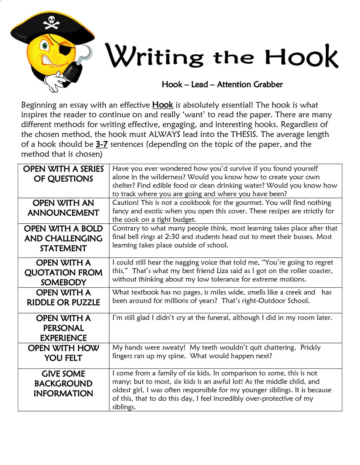 hook writing example