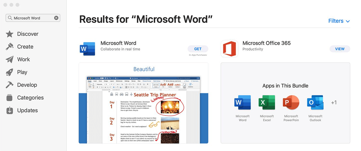Microsoft word document for mac