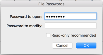 Office 2011 for mac password protect excel workbook