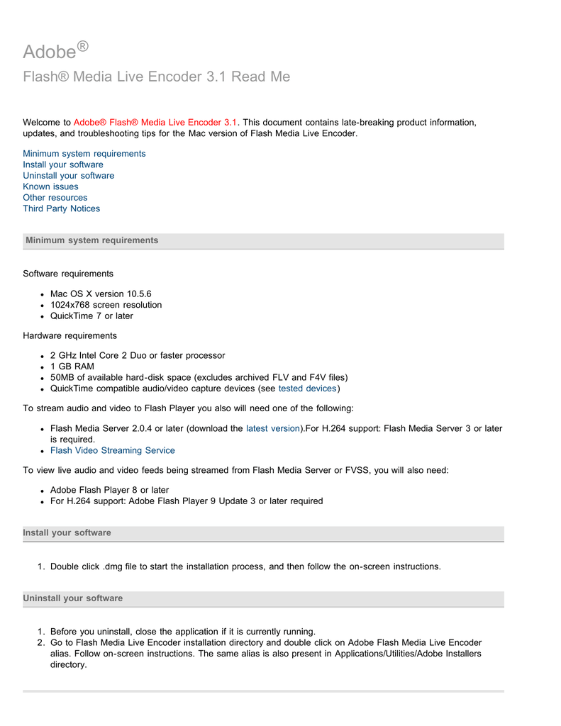 Flash media encoder for mac