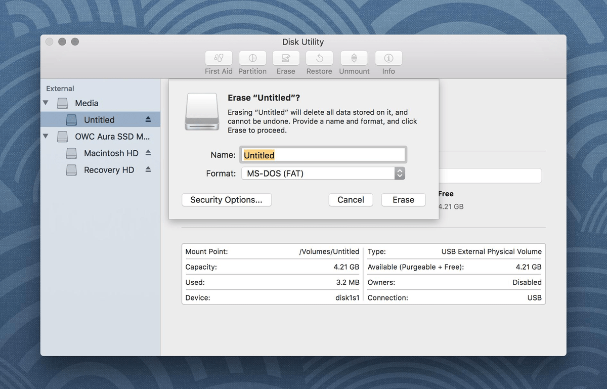 Creat usb bootable for mac