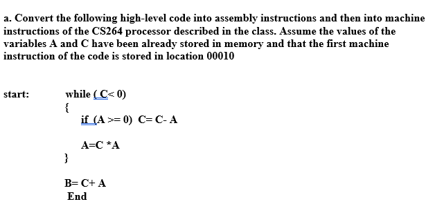 Converting c code to assembly