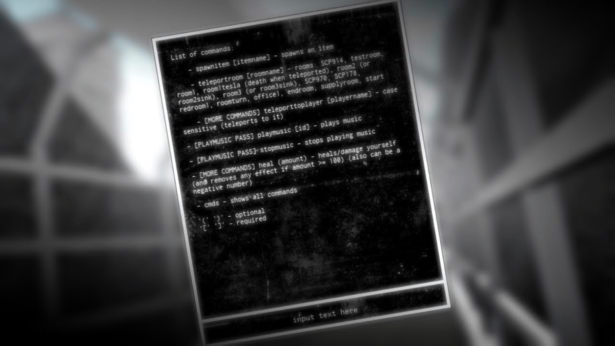 Console commands scp containment breach