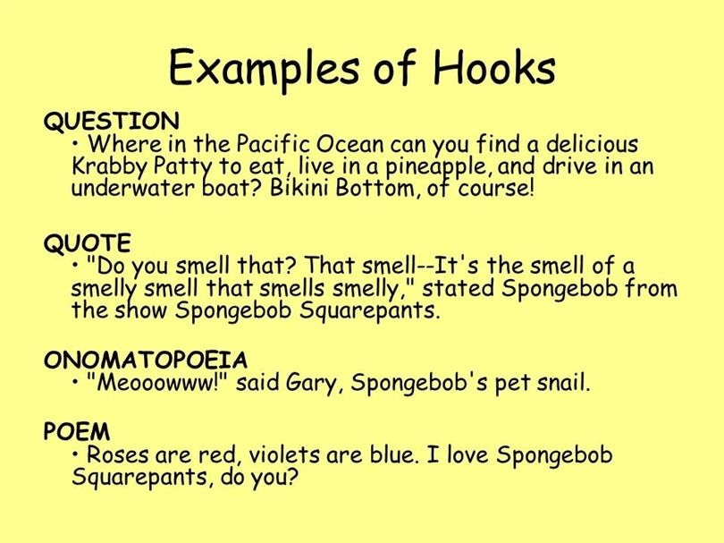 5 types of hooks for writing examples