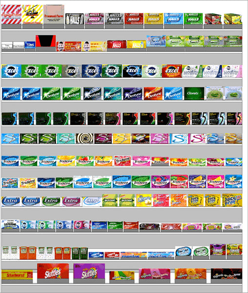 Planogram planogram in retail rack placement