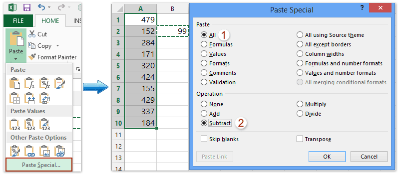 Auto subtract percentage formula in excel